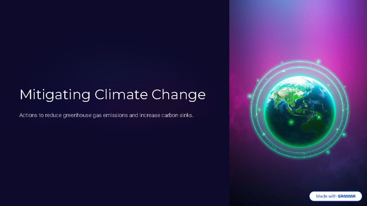 Mitigating Climate Change: Global & Local Strategies for Emission ...
