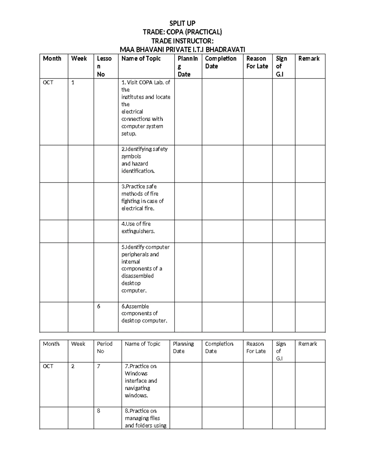 COPA Trade Syllabus & Training Guidance (NSQF Level-3) - Studocu