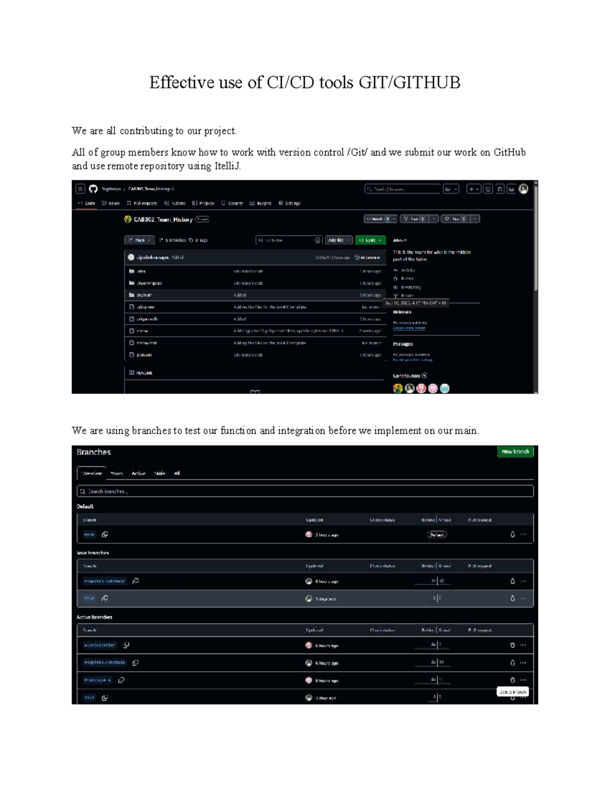 Effective Use of CI/CD with GitHub and Git Tools - Studocu