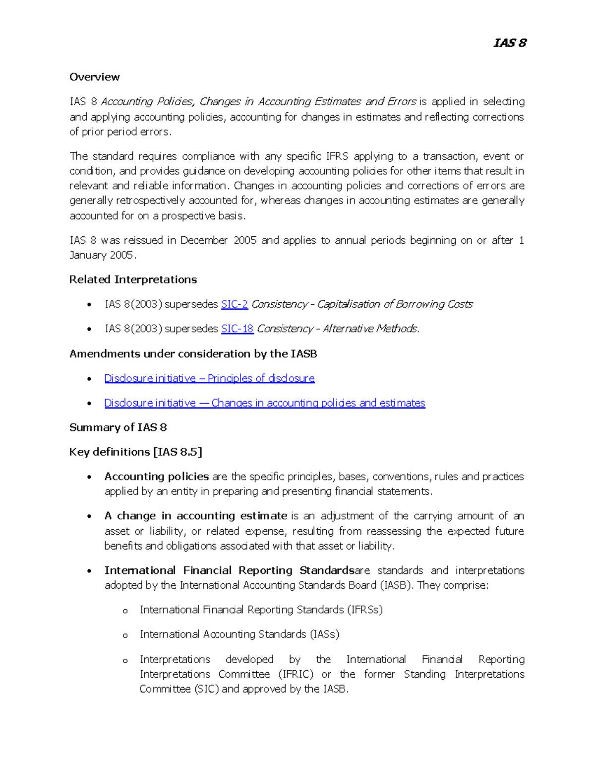 IAS 8: Accounting Policies, Estimates, and Error Corrections Overview ...
