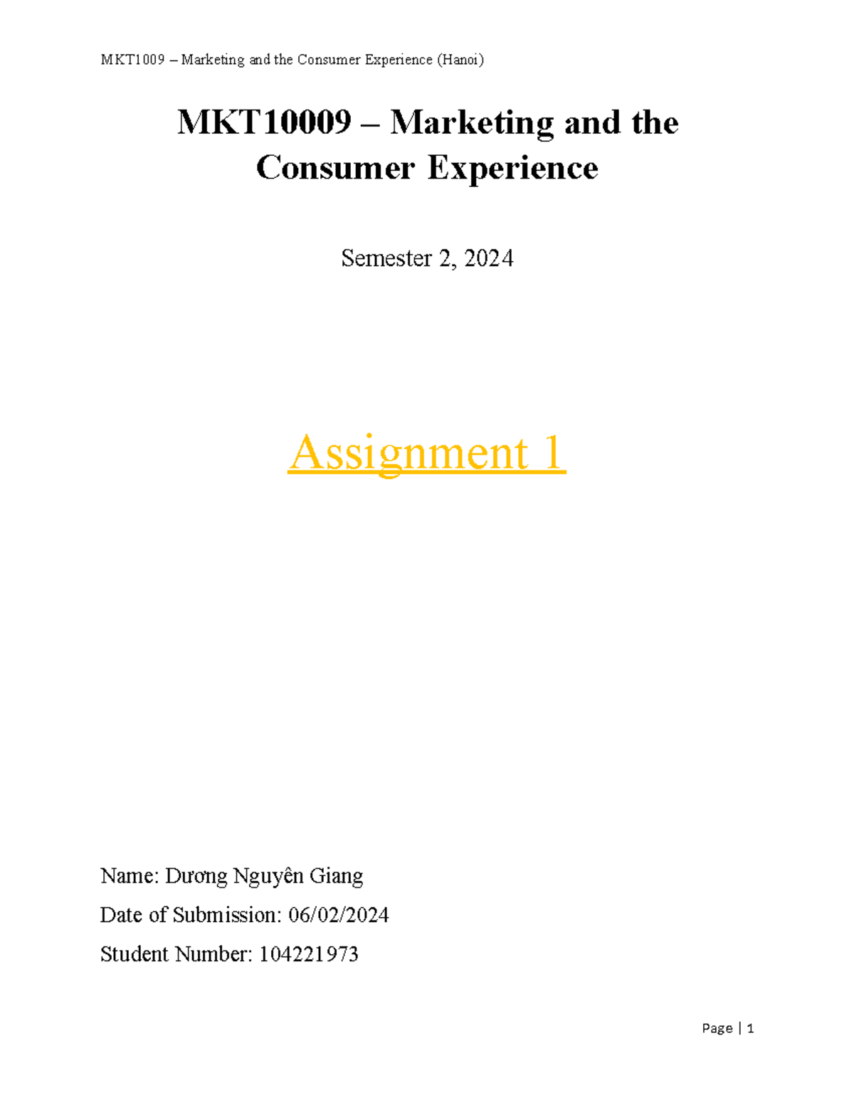 MKT10009 - Assignment 1: Understanding Marketing Through Personas - Studocu