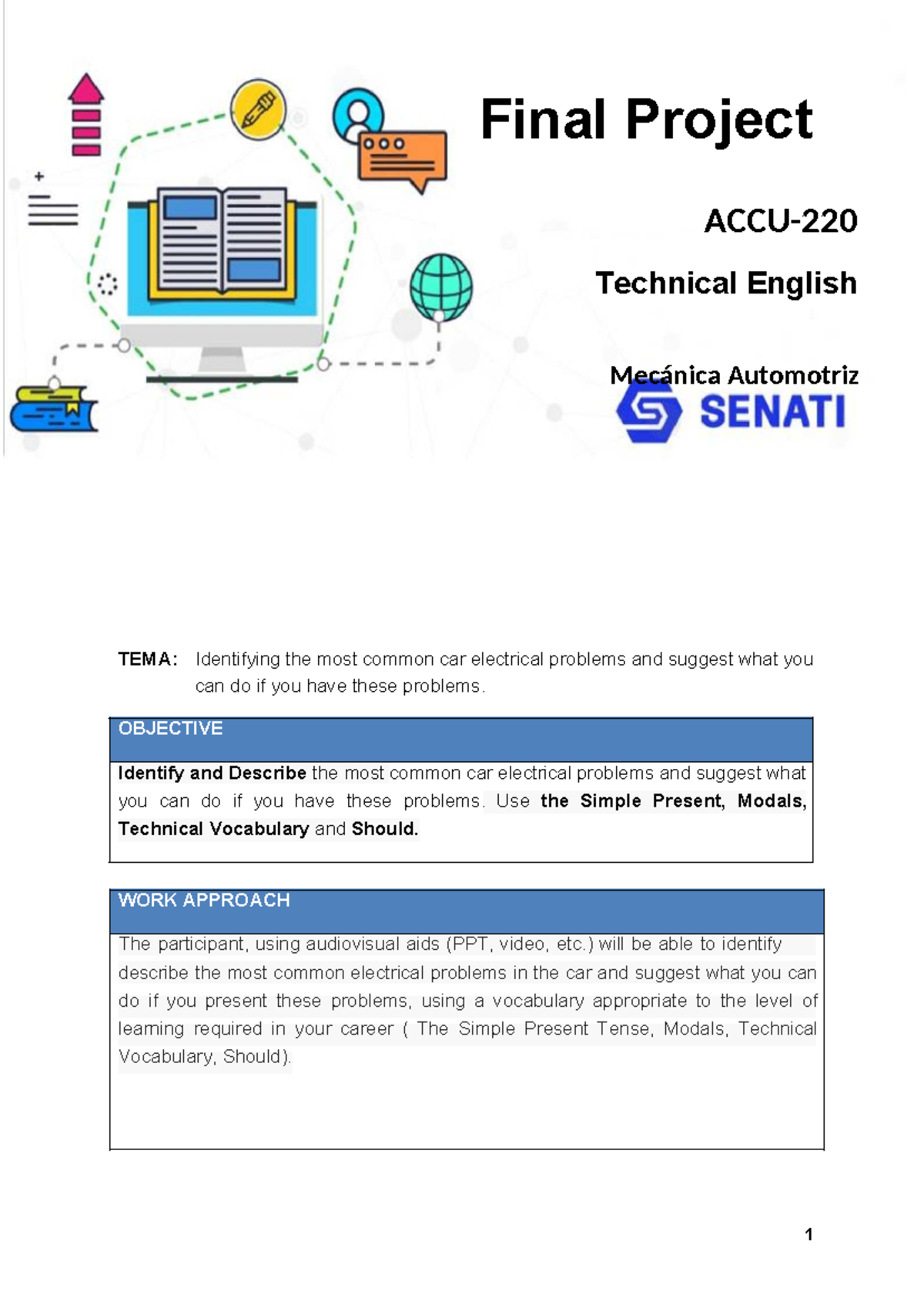 Final Project ACCU 220: Common Car Electrical Issues & Solutions - Studocu