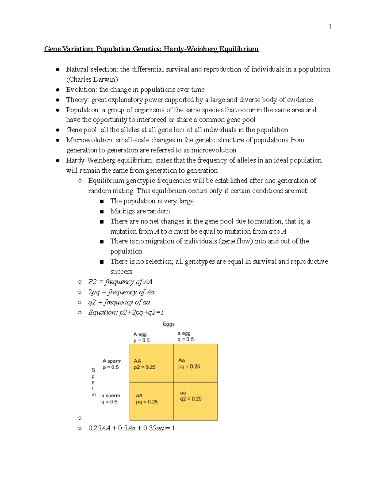 Bio lab Final Exam study Guide - Gene Variation; Population Genetics ...