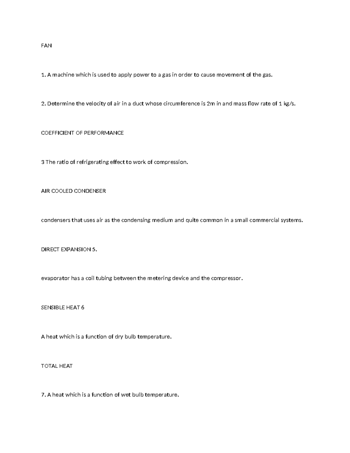 FAN 1: Key Concepts in Air Conditioning Systems - Studocu