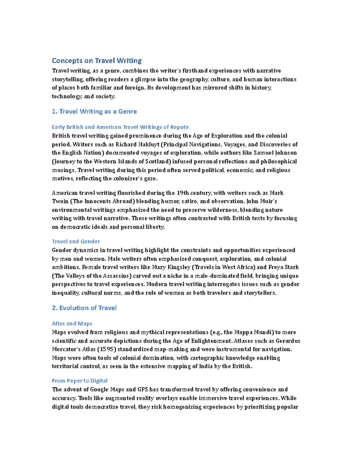 Travel Writing Concepts: Genre, Evolution, and Narratives Analysis ...