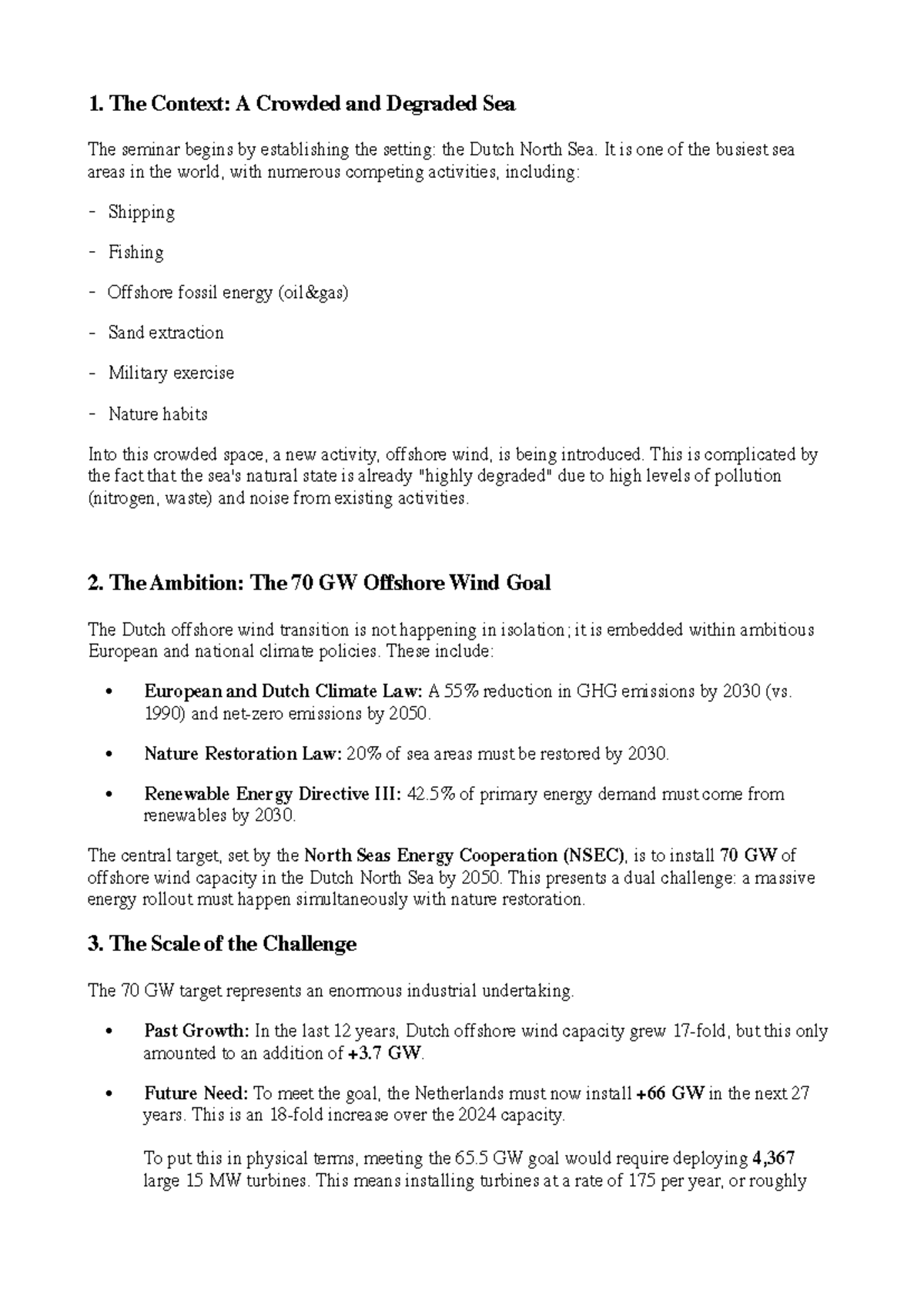 Seminar 2: Navigating the 70 GW Offshore Wind Challenge in the Dutch ...