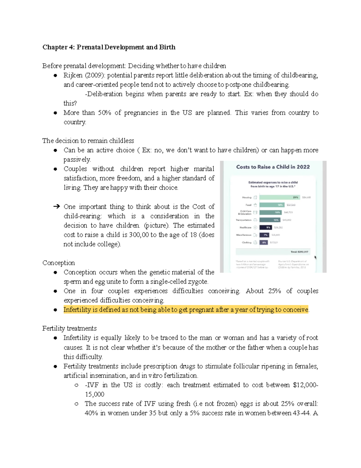PSY notes for exam 2 - Chapter 4: Prenatal Development and Birth Before ...