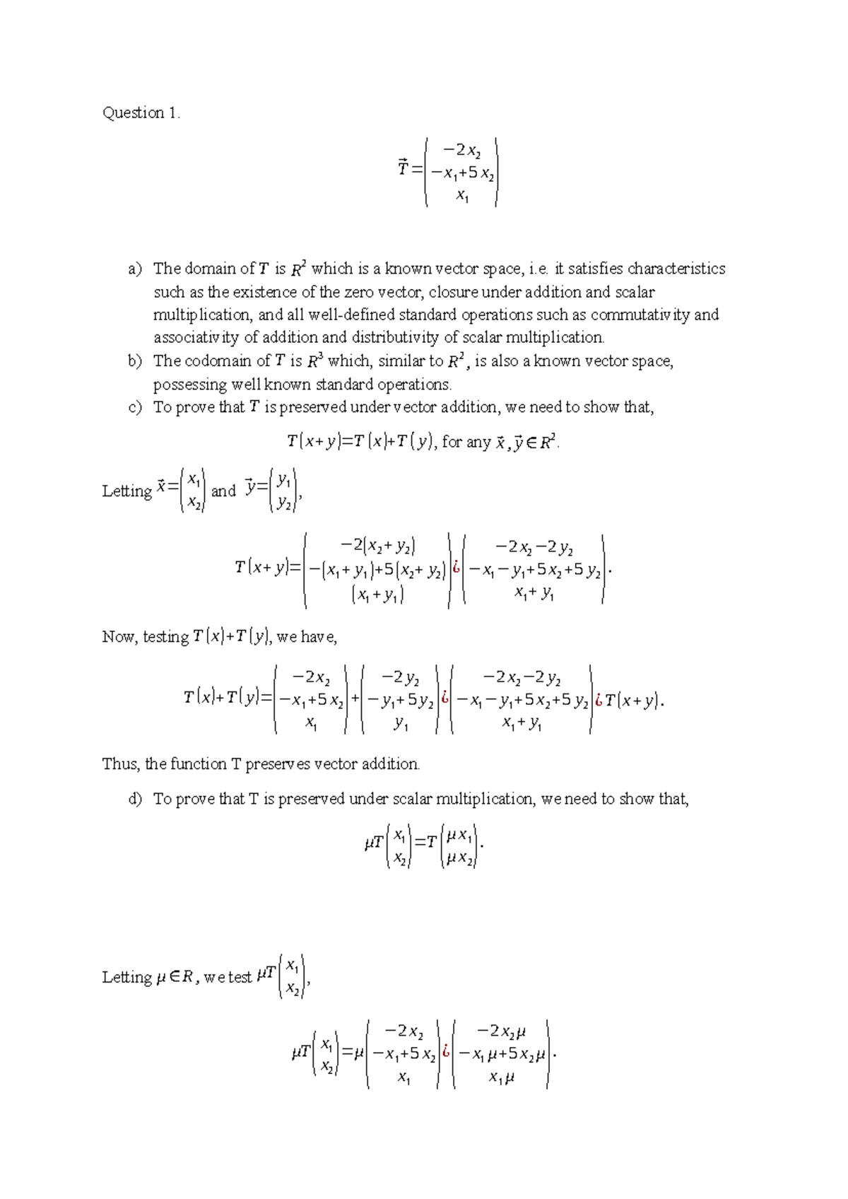 Math1231 Ass1: Vector Spaces and Differential Equations Analysis - Studocu