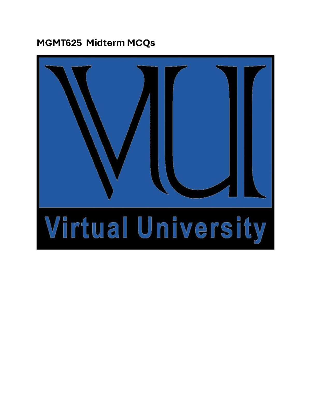 MGMT625 Midterm MCQs: Key Concepts in Organizational Change - Studocu