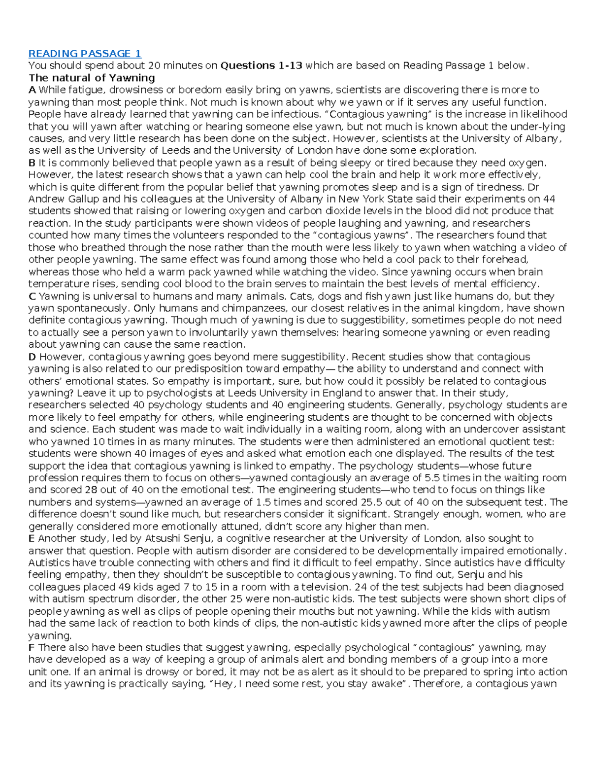 2022 Ielts Reading Actual TEST 1 - READING PASSAGE 1 You should spend ...