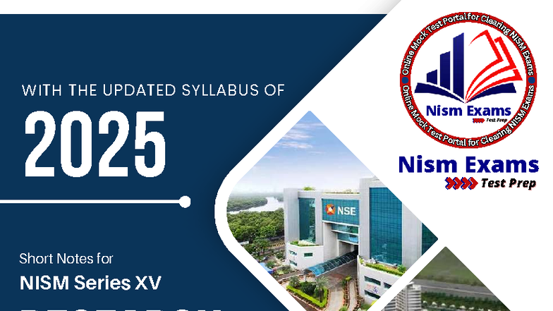 NISM Series XV: Research Analyst Exam Prep Notes - Studocu