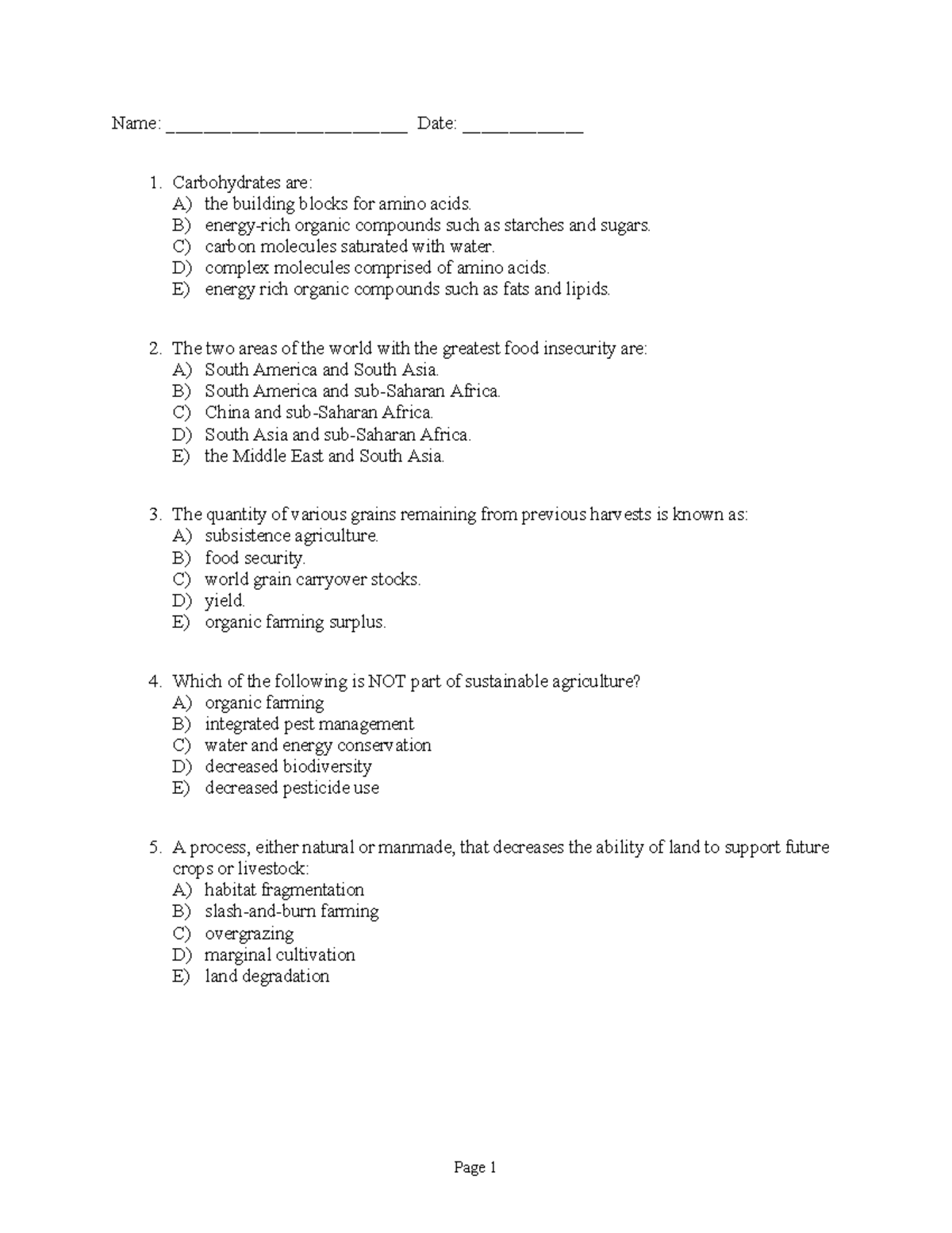 Sustainable Agriculture (AGRI 101): Practices, Challenges, and Food ...