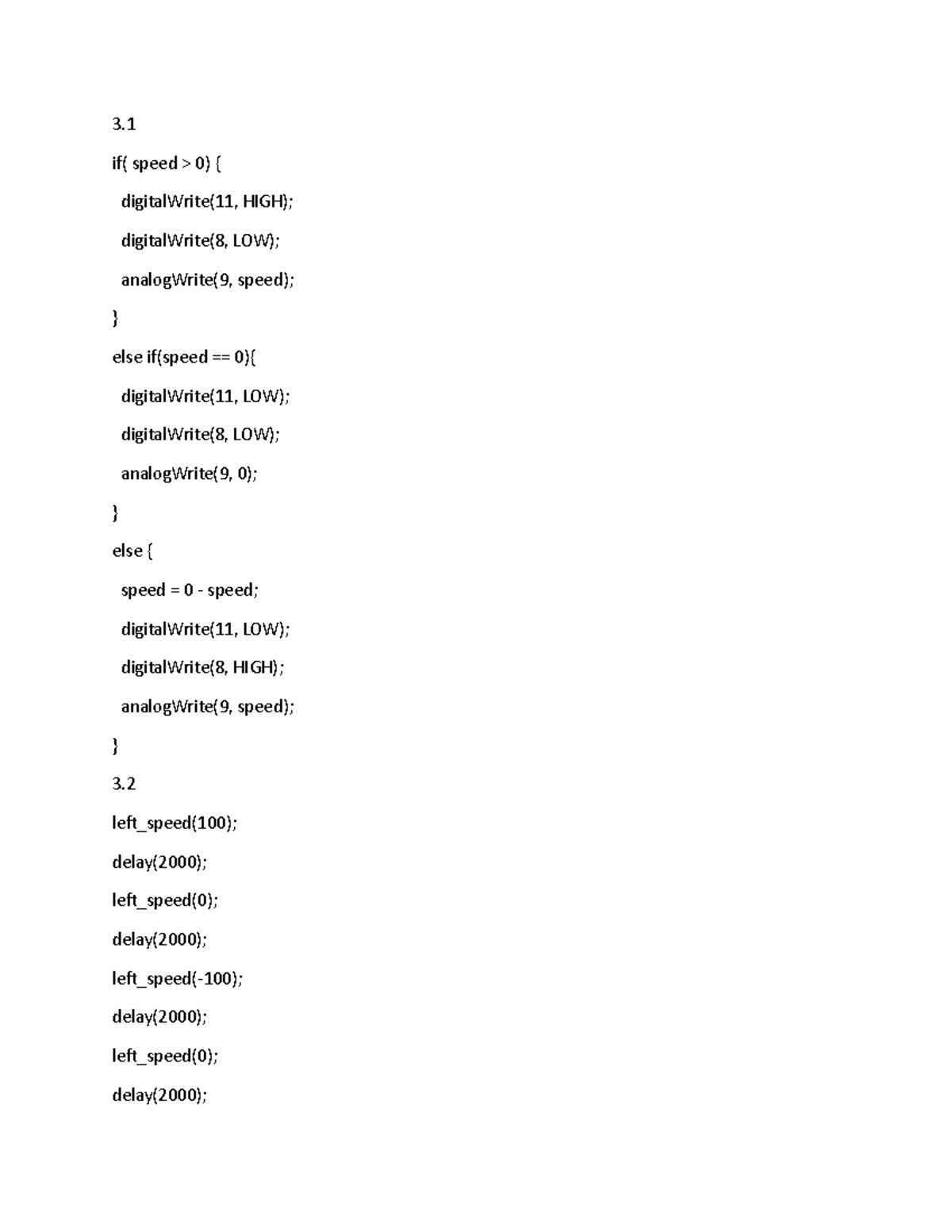 Arduino 1: Control Logic for Speed and Direction - Studocu