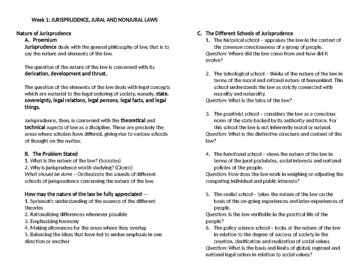 Law Philosophy Notes (JURIS 101): Insights on Jurisprudence and ...