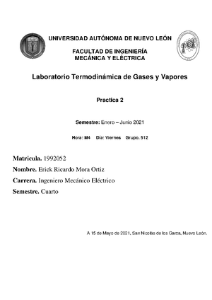 Prática #9 SJCA - Práctica 9 Termo Gases y Vapores - Termodinámica De Gases Y Vapores Y ...