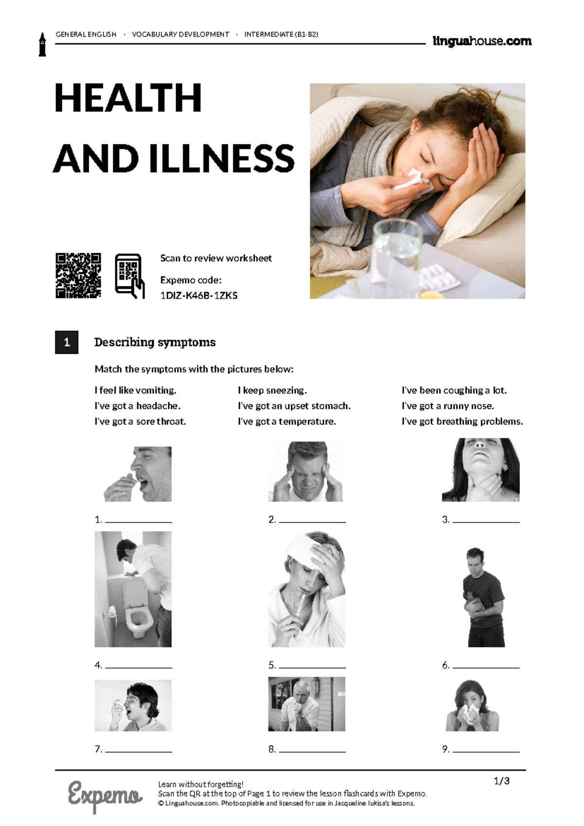 Activity 2: Health and Illness Vocabulary Development (B1-B2) - Studocu