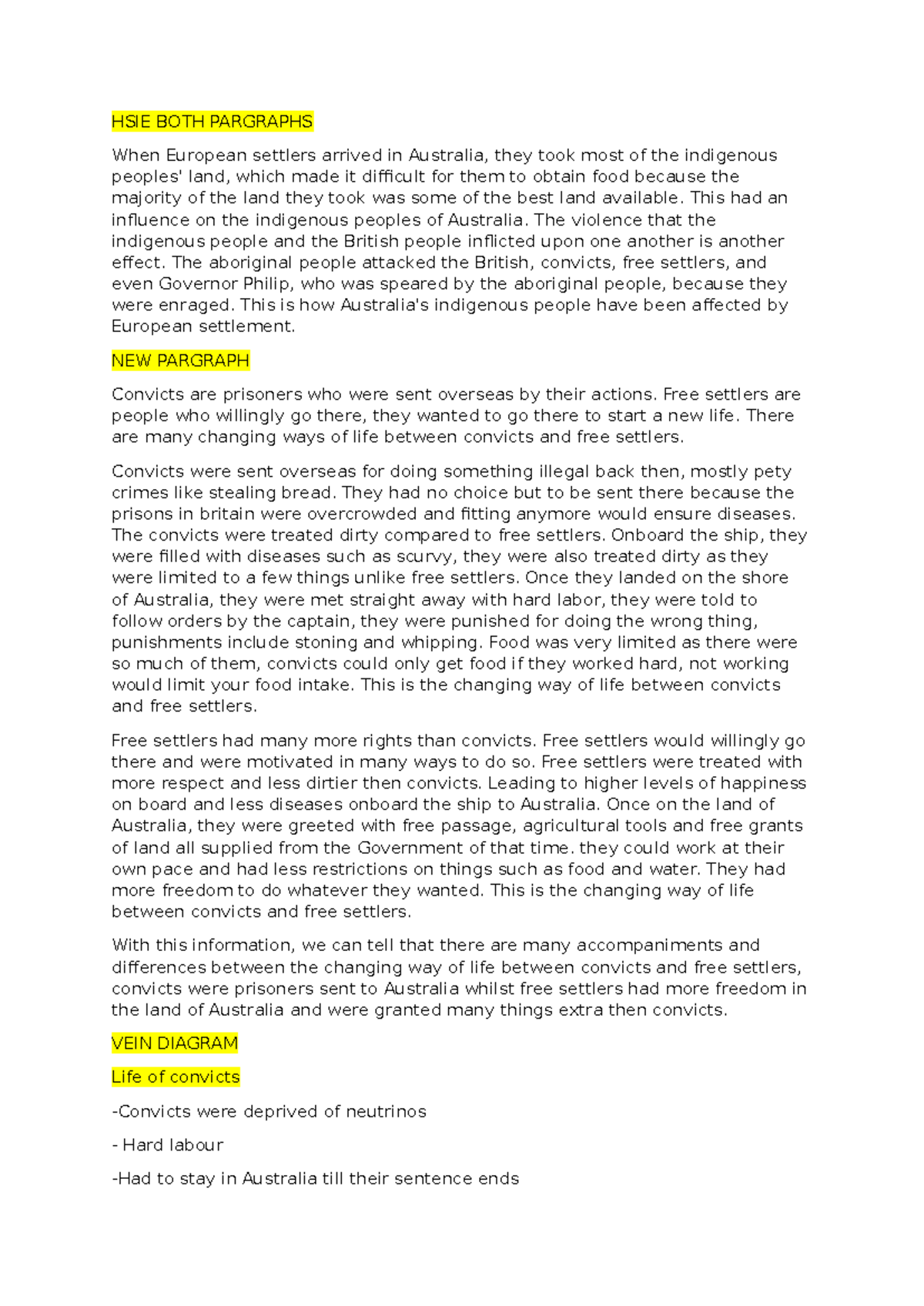 HSIE Essay Notes: Impact of European Settlement on Indigenous Peoples ...