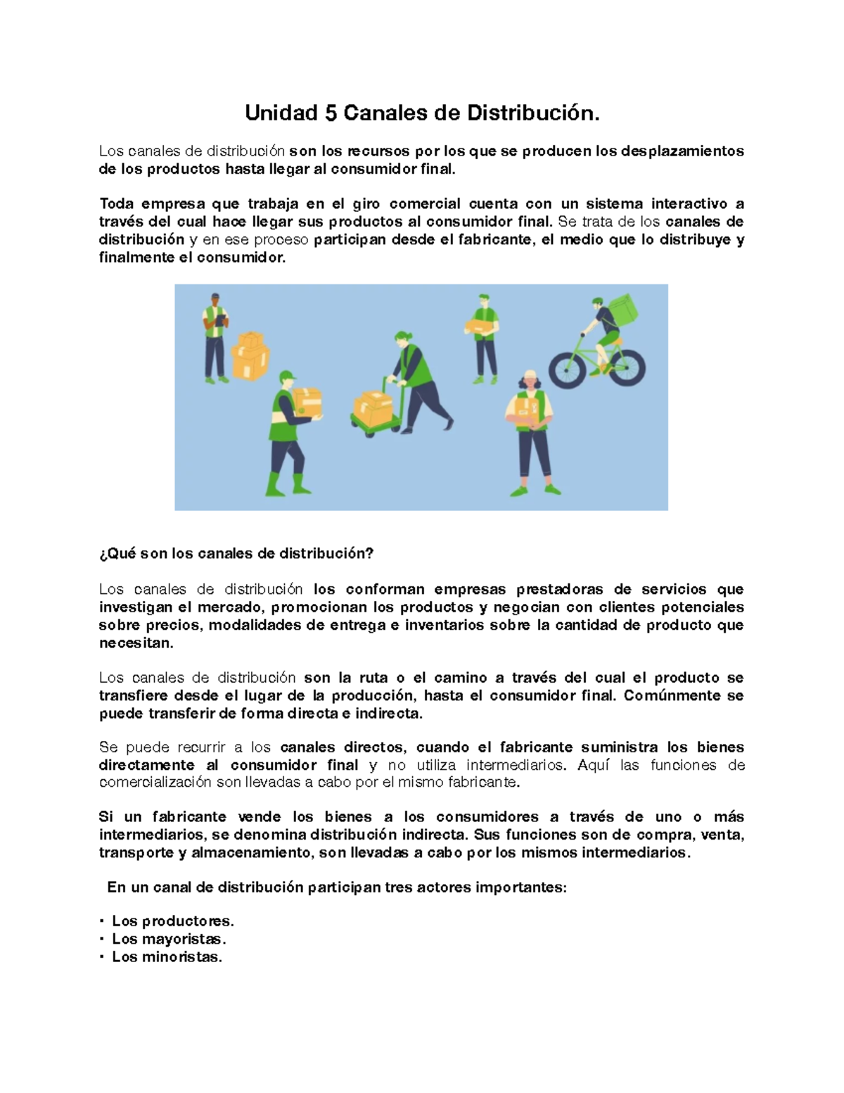 Unidad 5 - Canales de Distribución en el Contexto Comercial - Studocu