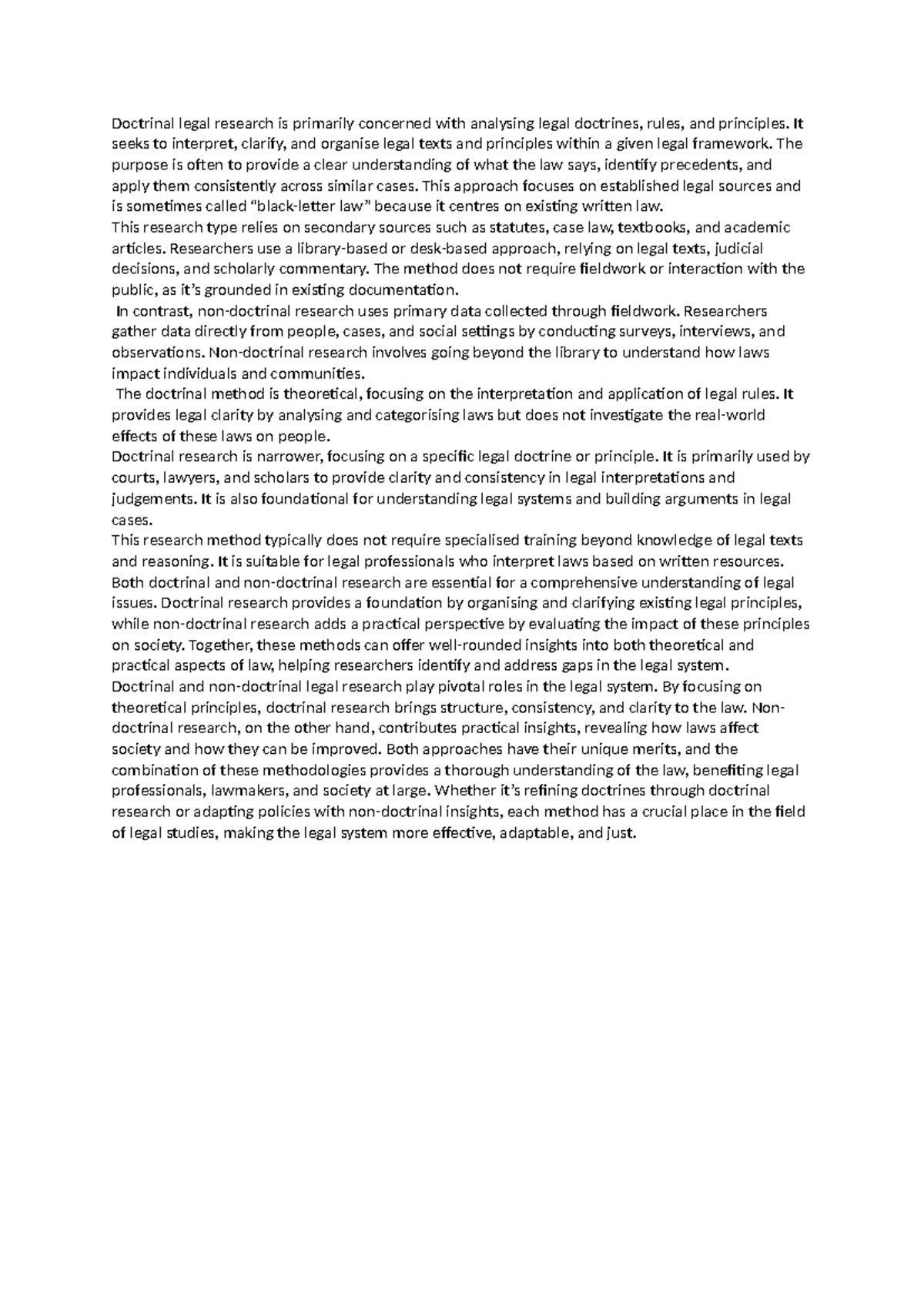 Legal Research: Doctrinal Method Analysis and Its Implications - Studocu