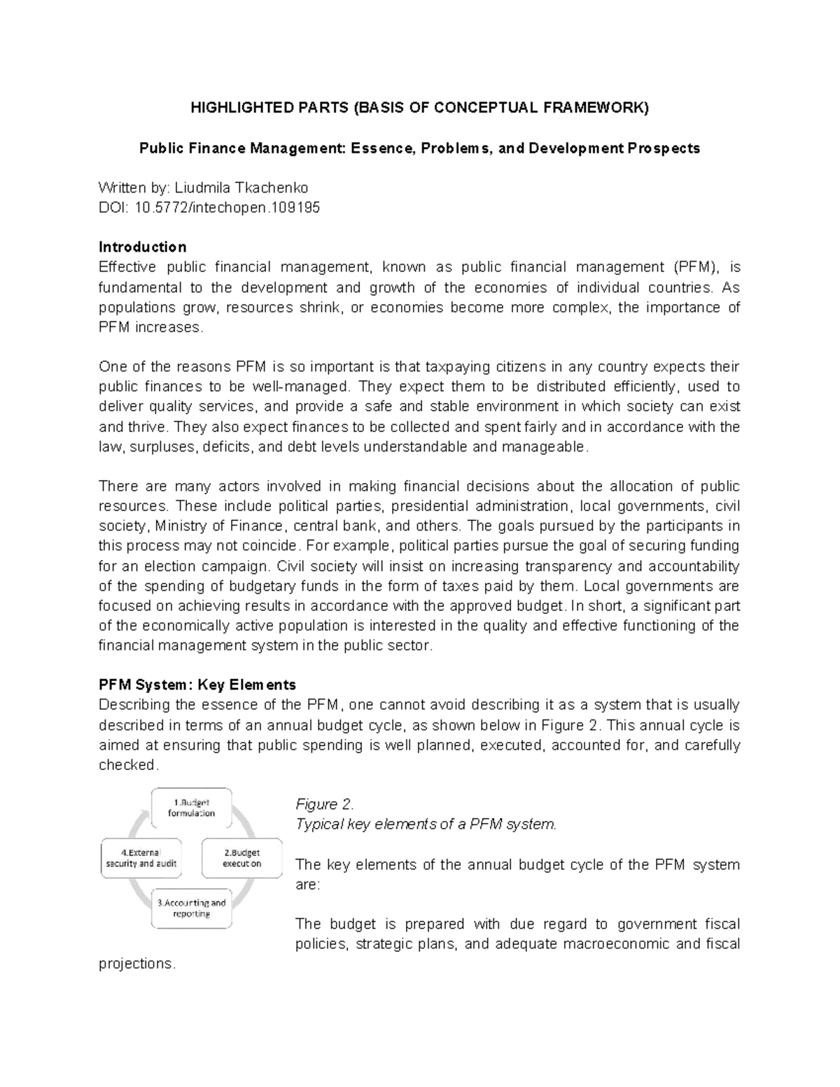 Public Finance Management: Conceptual Framework & Key Elements - Studocu