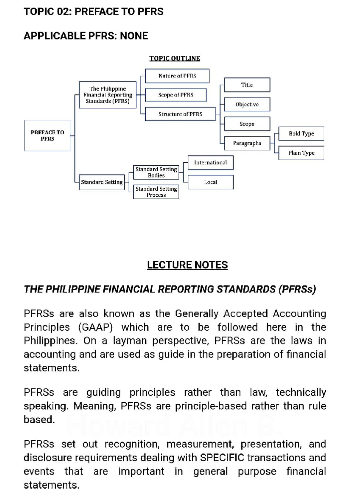 PFRS 02: Preface to Philippine Financial Reporting Standards - Studocu