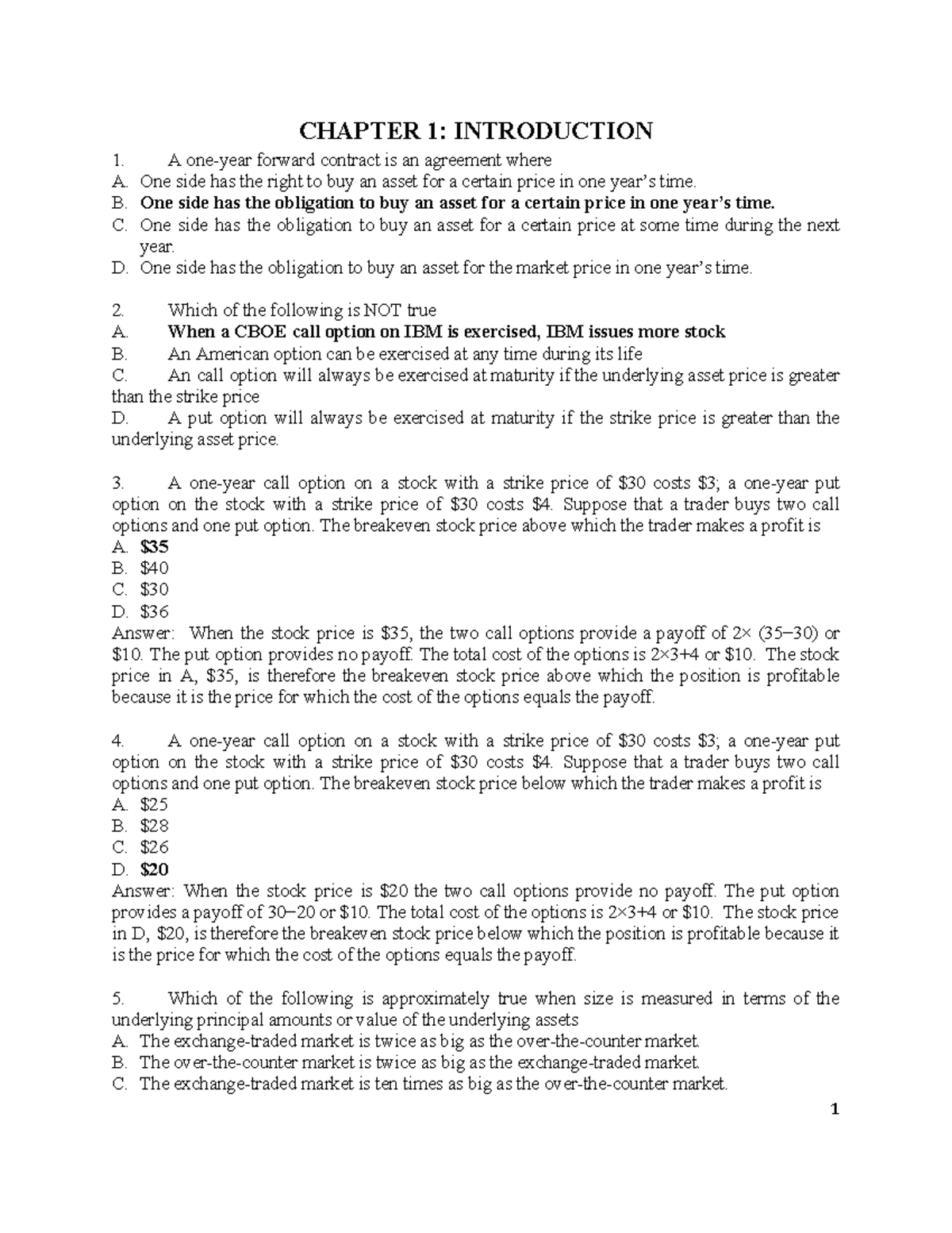 CHAPTER 1: INTRODUCTION TO FORWARD AND FUTURES CONTRACTS QTRR-2 - Studocu