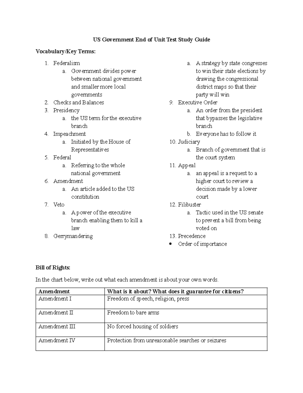 GOV101 US Government Final Exam Study Guide & Key Terms Overview - Studocu