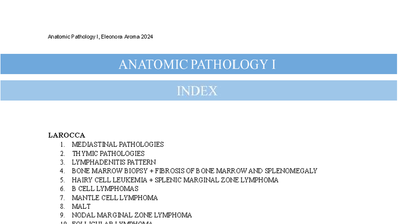 Anatomic Pathology I - Comprehensive Study Notes for 2024 - Studocu