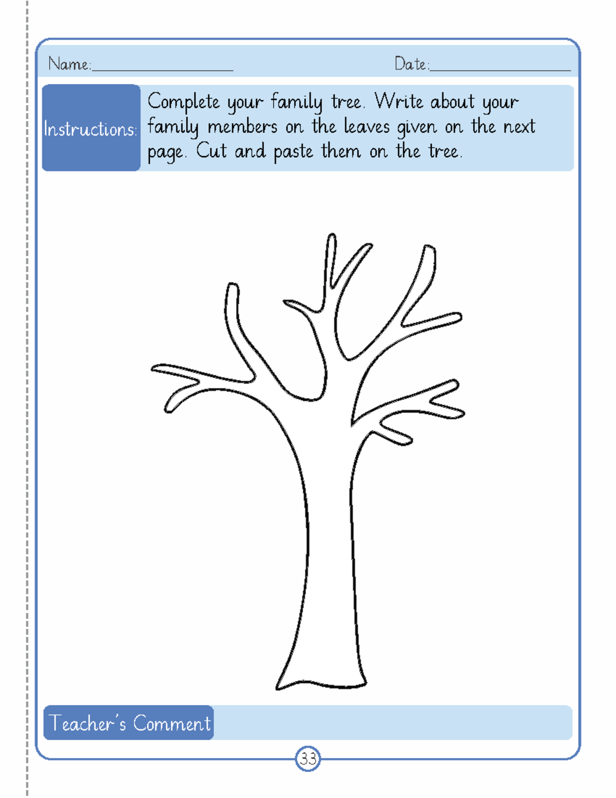 Class 1 SST: Family Tree & Respect Worksheets - Studocu