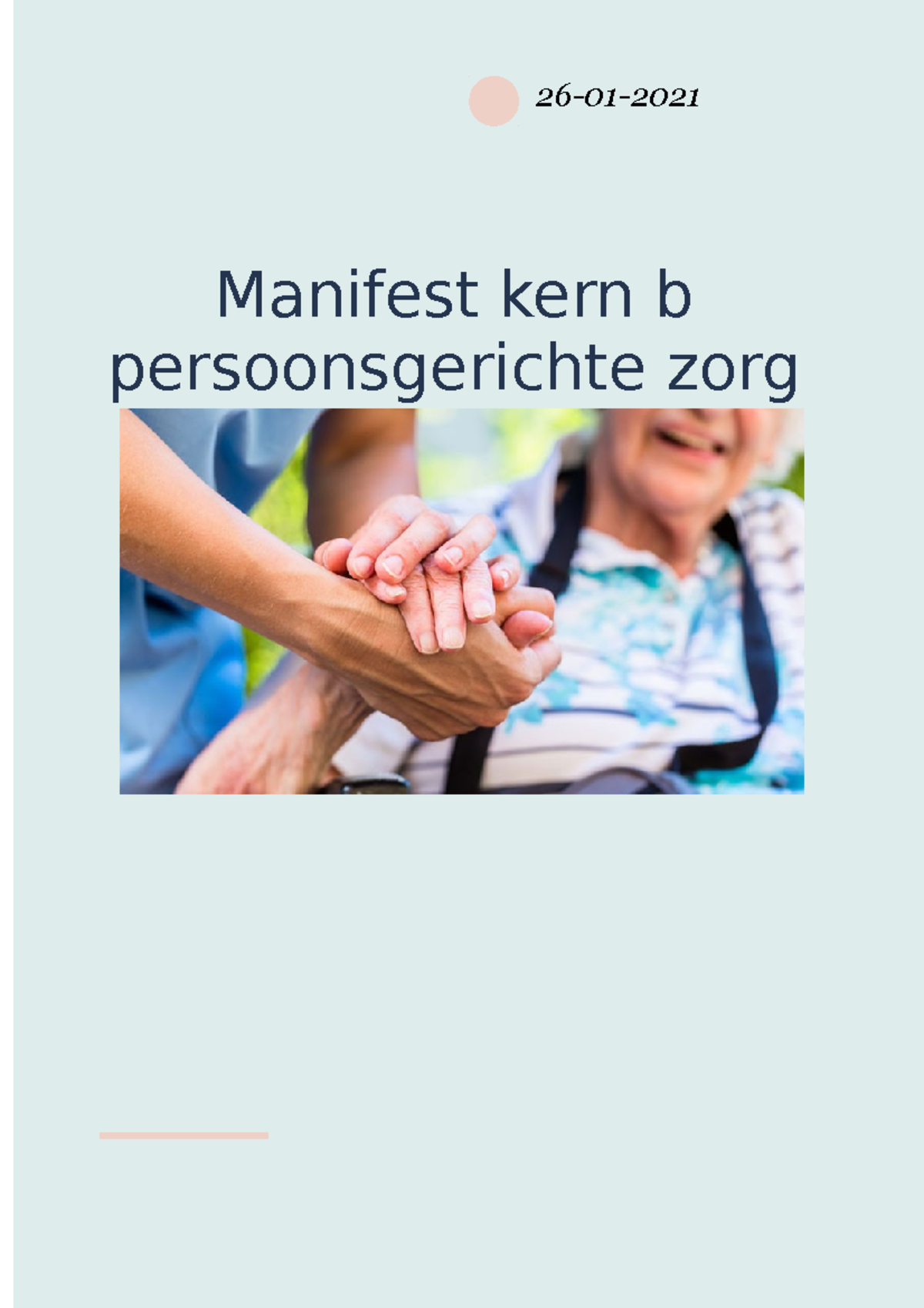 Persoonsgerichte Zorg en Participatiesamenleving - HBO Verpleegkunde 1 ...