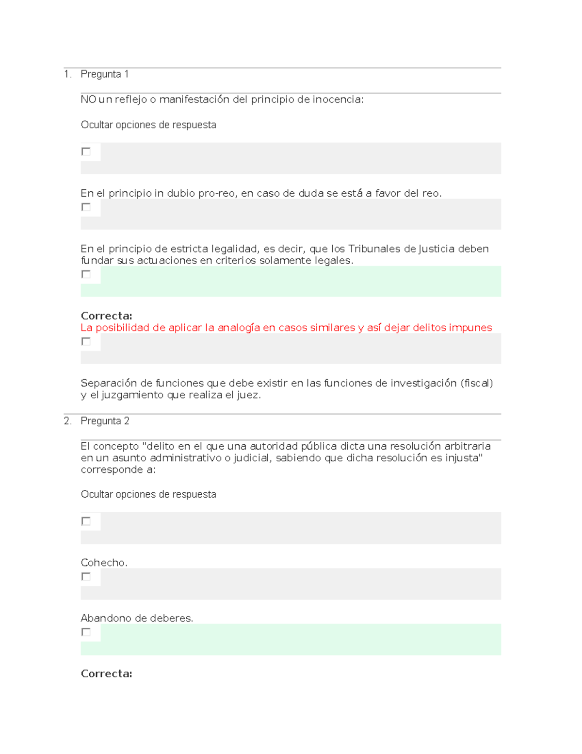 Examen final - Derecho Penal - Análisis de Preguntas y Respuestas - Studocu