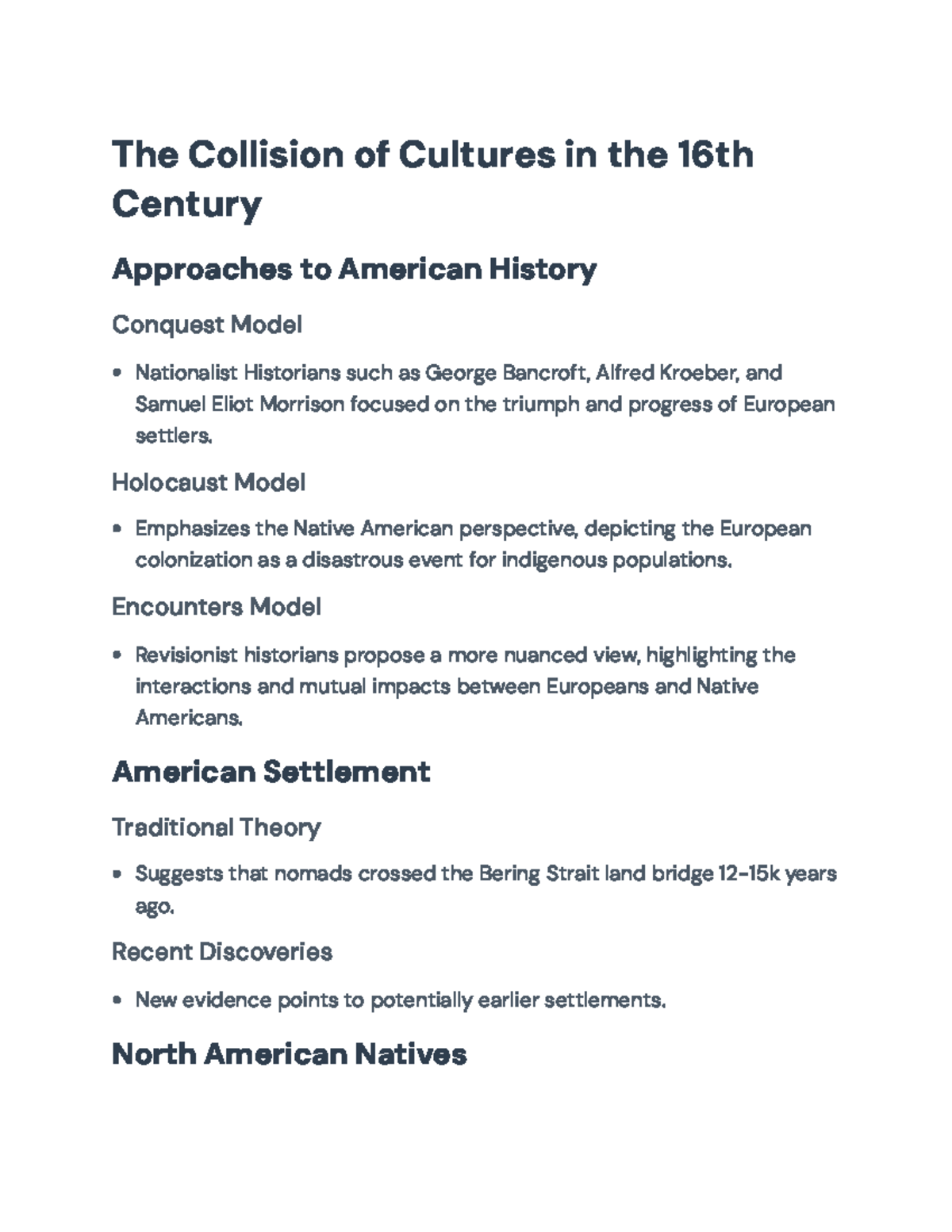 The Collision of Cultures in the 16th Century: Conquest and Legacy ...