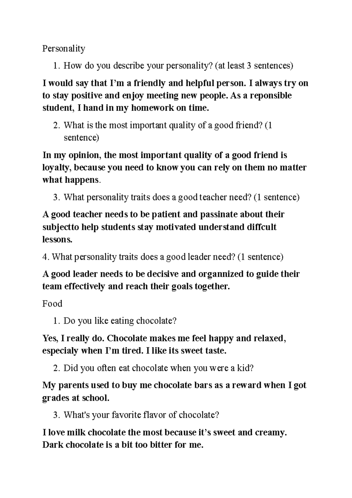 Personality and Food Reflections: Insights on Life and Relationships ...