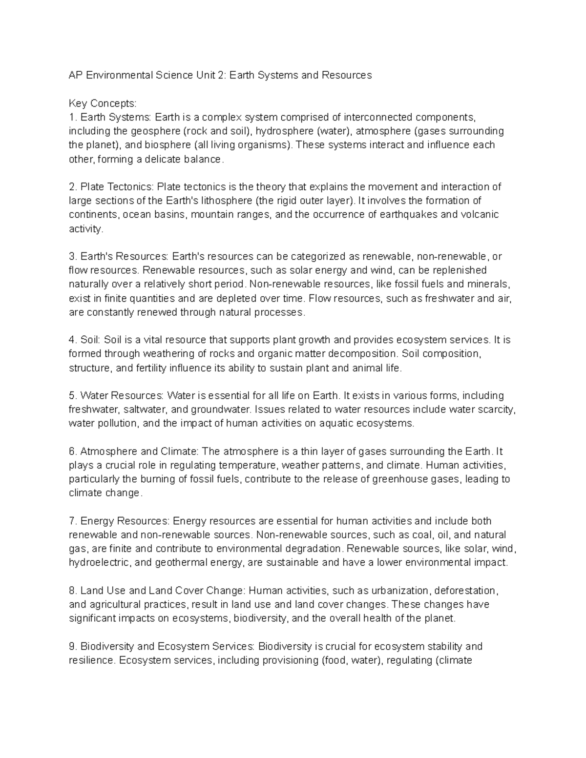 APES 2 - Overview of Earth Systems & Resources in AP Environmental ...