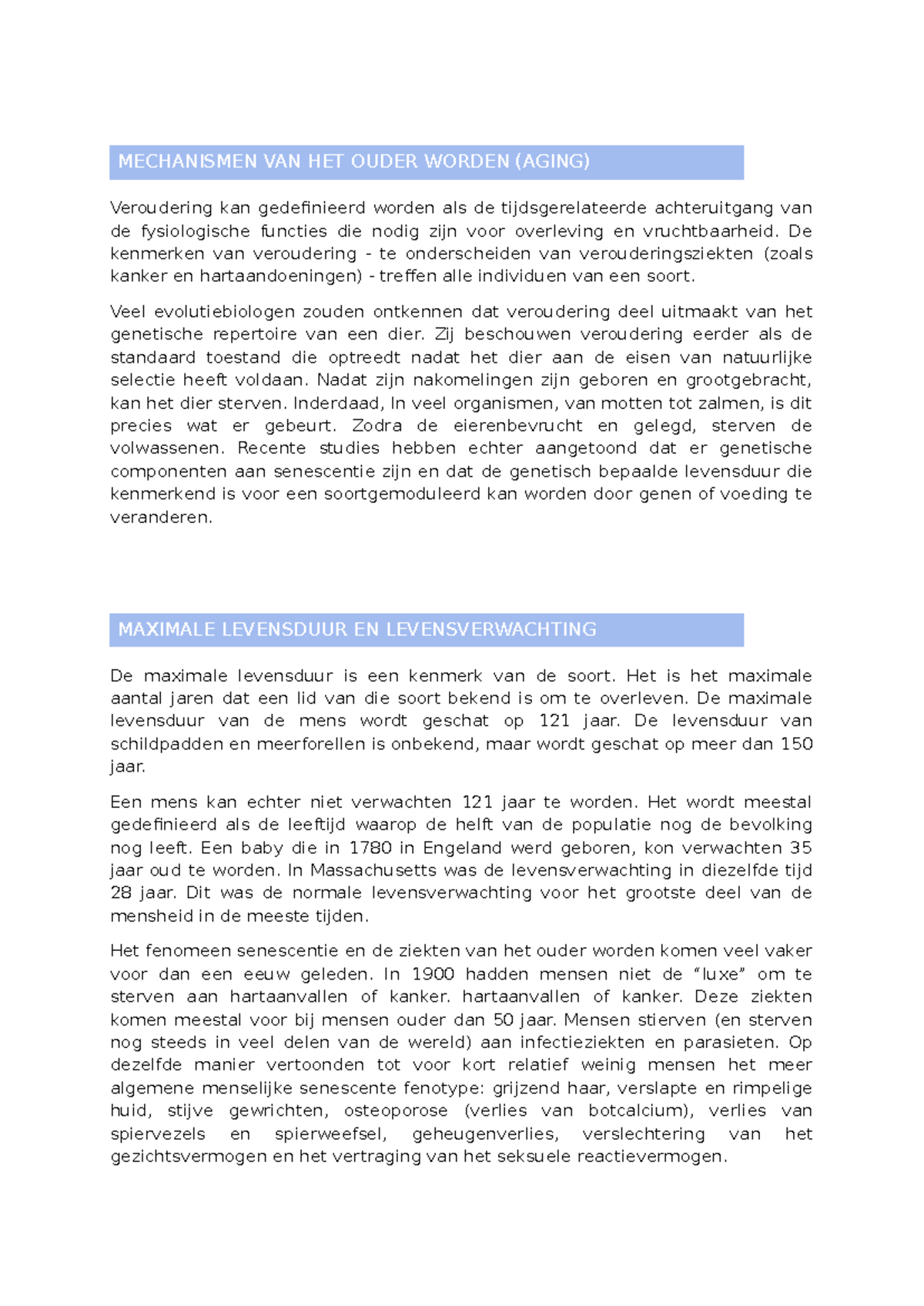 MECHANISMEN VAN HET OUDER WORDEN (AGING): Een Overzicht van Veroudering ...