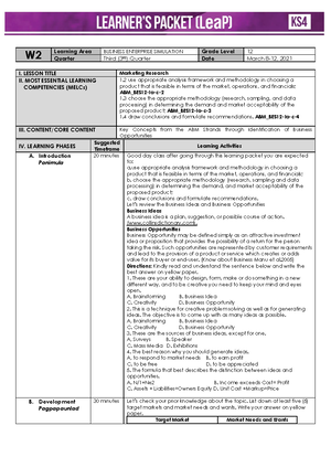 PEAC 2022 Learning Plan Template - 2022 JHS INSET Template for Modular ...