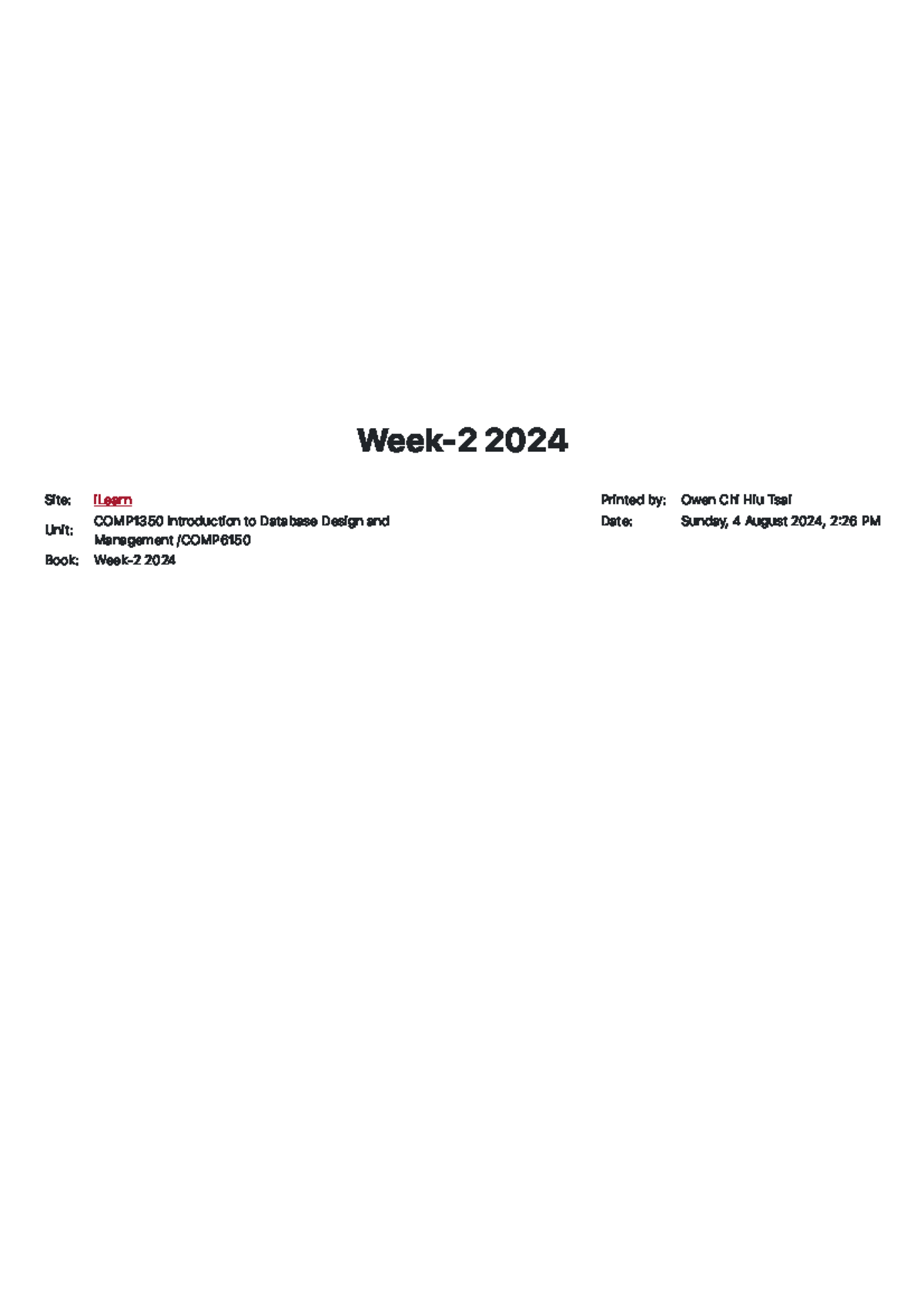 COMP1350 Week 2 Lecture Notes: Database Design & Business Rules - Studocu