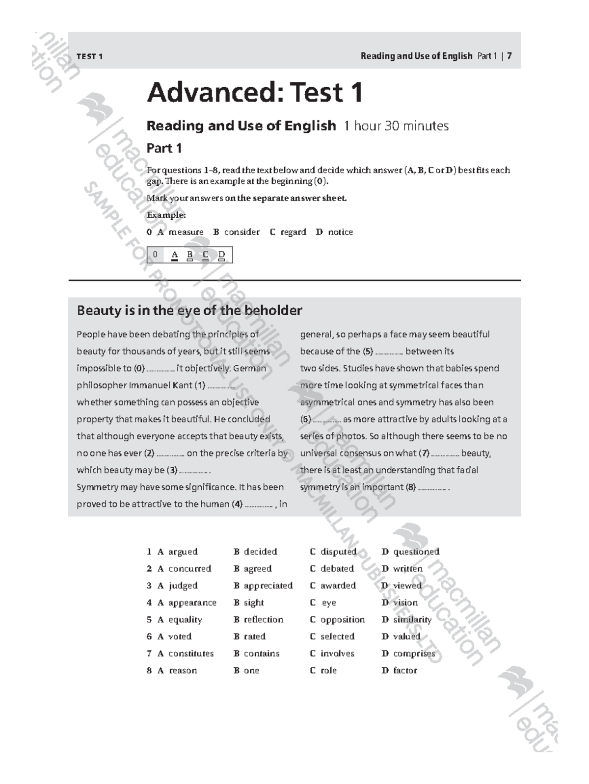 1468325672 Advanced Testbuilder 3rd Edition - test 1 Reading and Use of ...