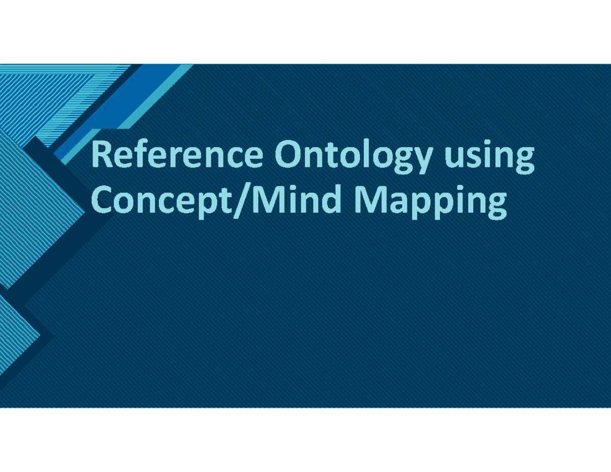 Reference Ontology Design: Steps for Effective Concept Mapping - Studocu