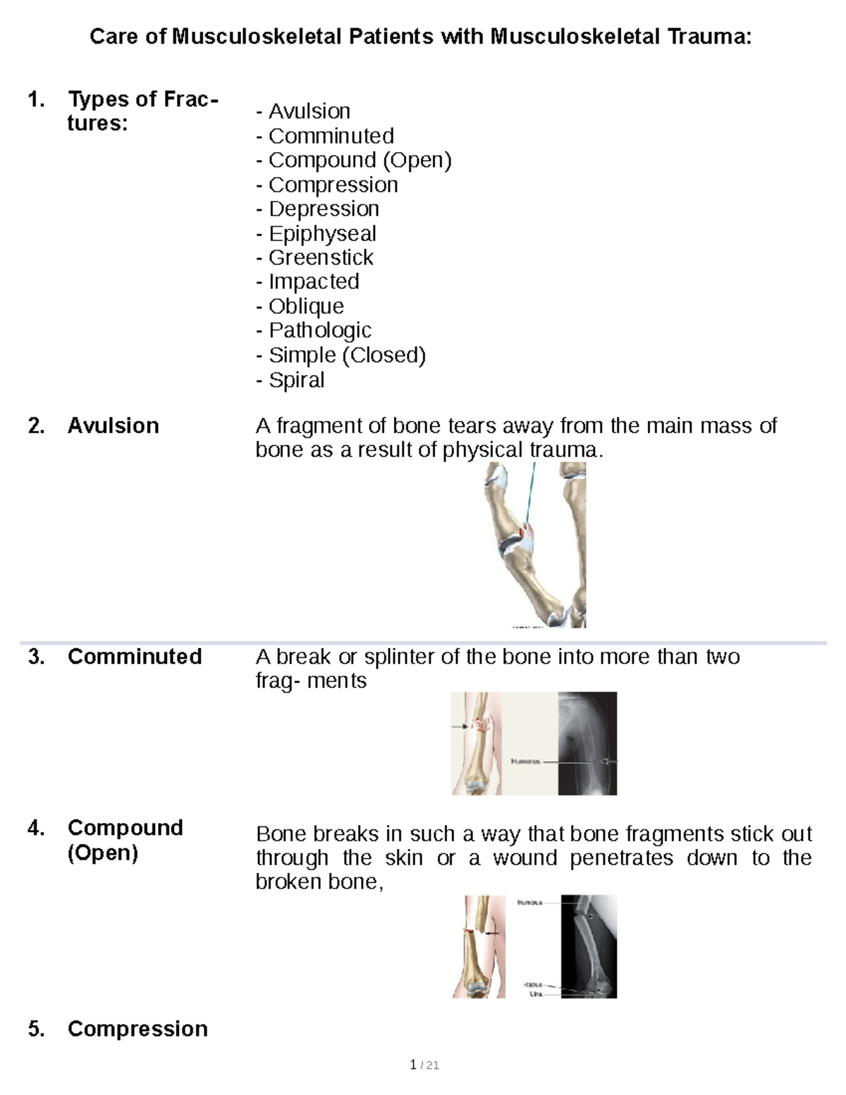 Care of Musculoskeletal Patients with Trauma: Types, Treatments ...