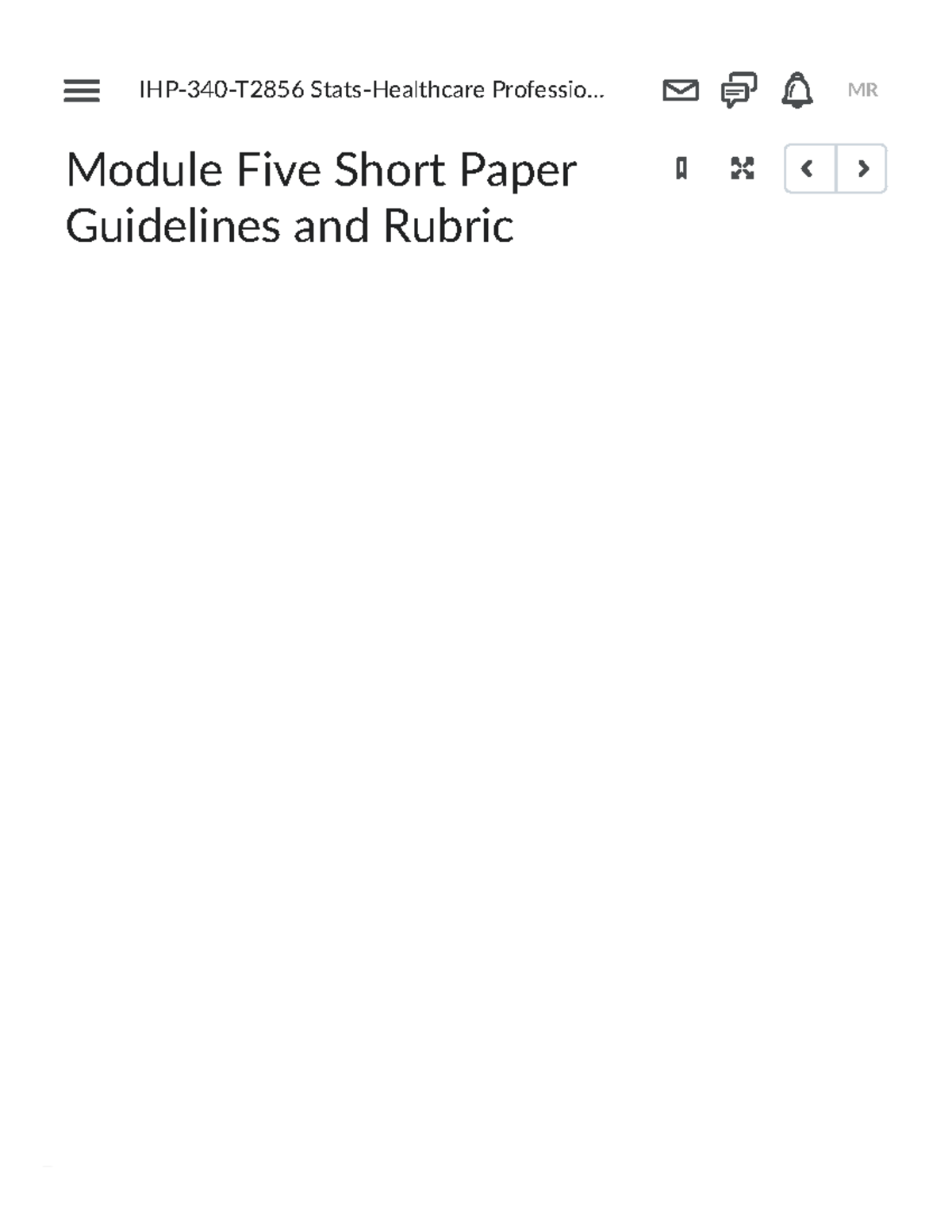 IHP-340-T2856 Module Five Short Paper Guidelines and Rubric - Studocu
