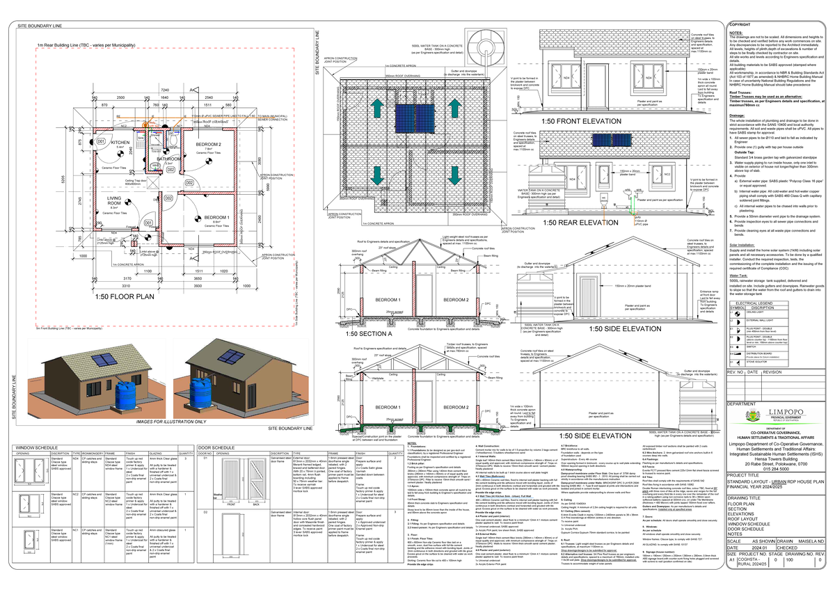 Urban RDP House Plan 40m² - Detailed Floor Layout and Specs - Studocu