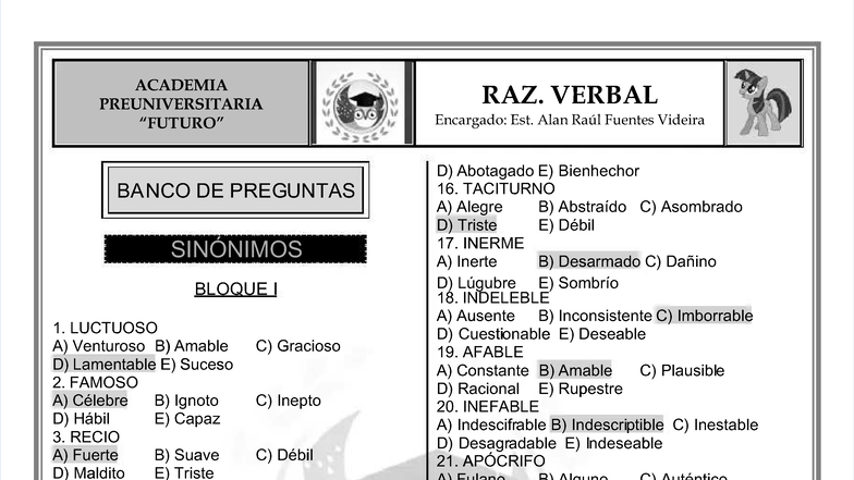 LDLJMHEL S^M]KEWM^TEZL^EL: Verbal Compression Synonyms Study Guide ...
