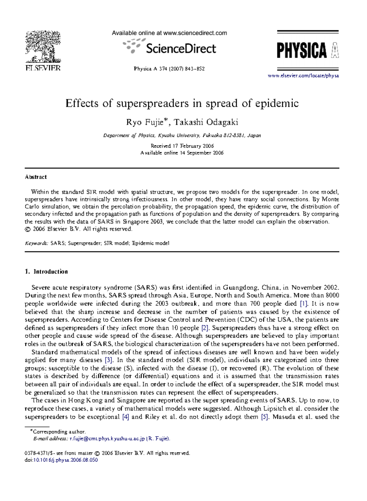 Effects of Superspreaders on Epidemic Spread: SIR Model Analysis - Studocu