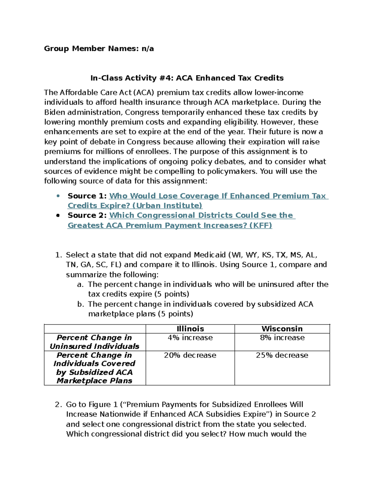 ACA Enhanced Tax Credits: Implications & Analysis for ica - Studocu