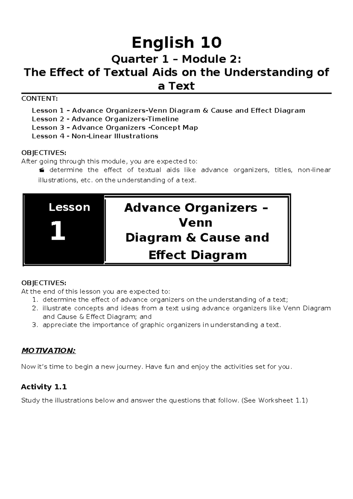 English-10-Q1-Module-2-Textual-Aids-and-Understanding - Studocu