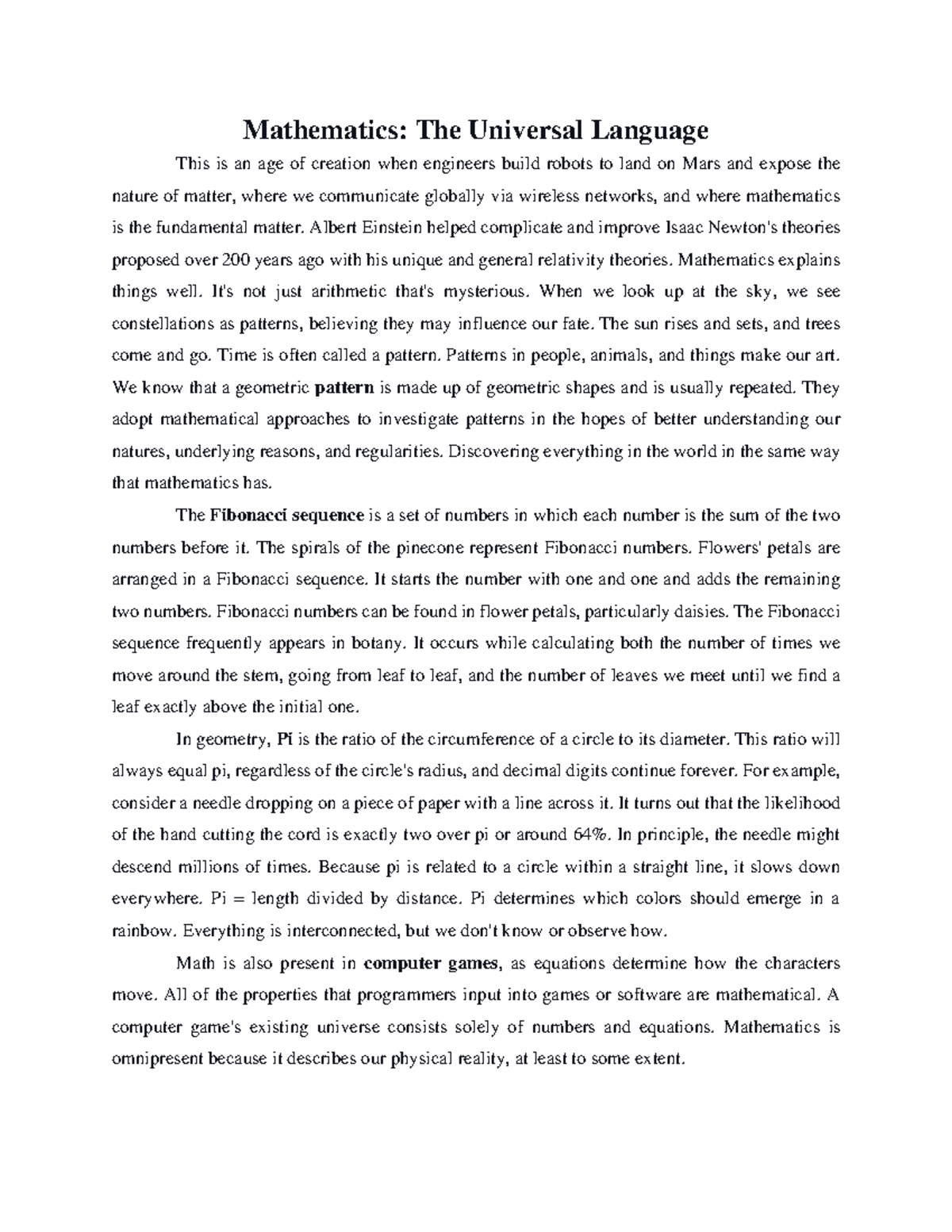 Mathematics: A Key to Universal Understanding in Engineering and ...