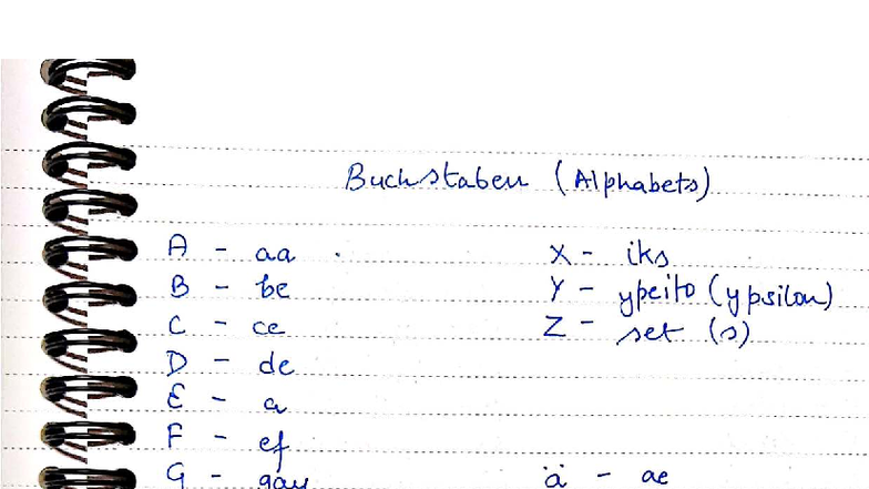 A1 German Language Notes - Alphabets, Numbers, and Verbs - Studocu