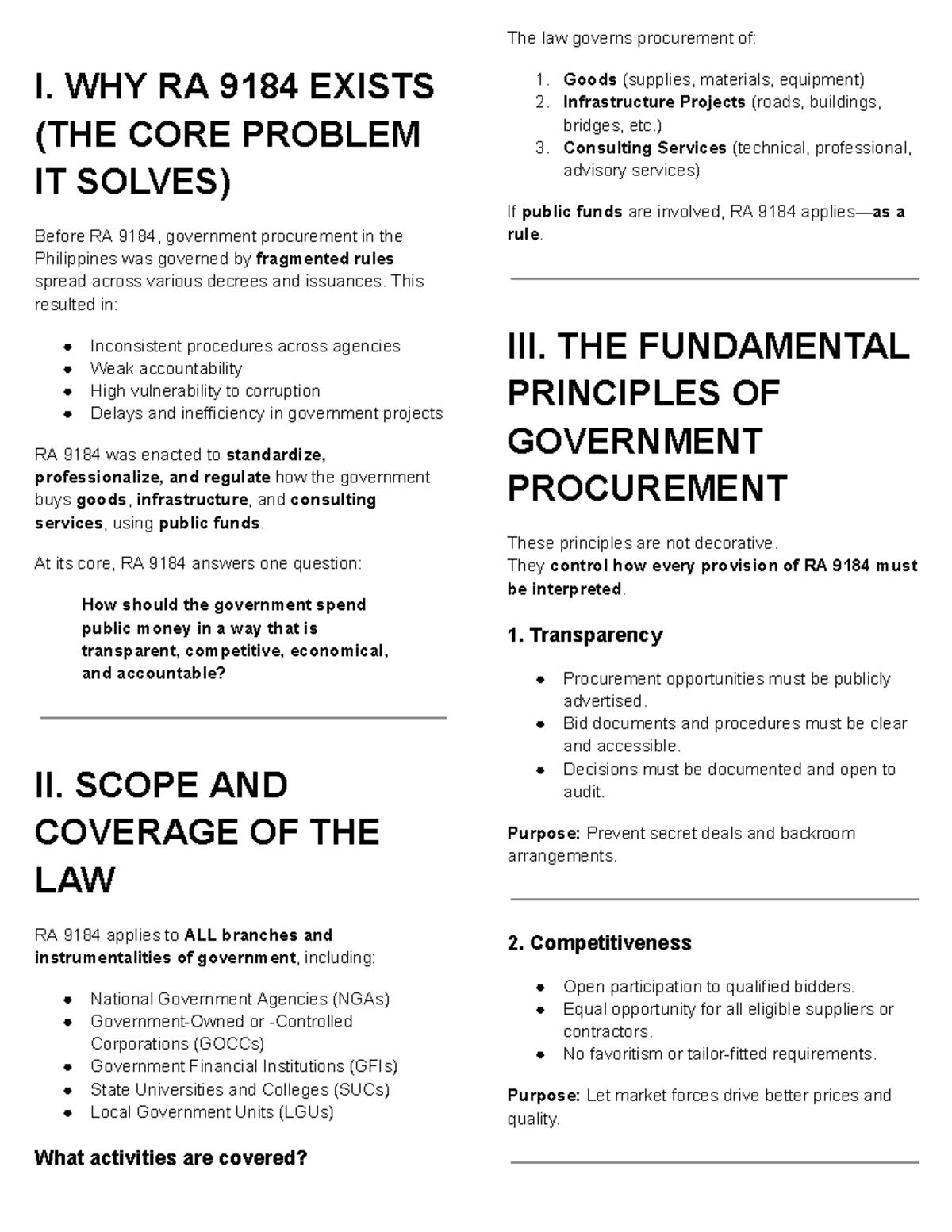 NGPA - RA 9184: Understanding the New Government Procurement Act - Studocu