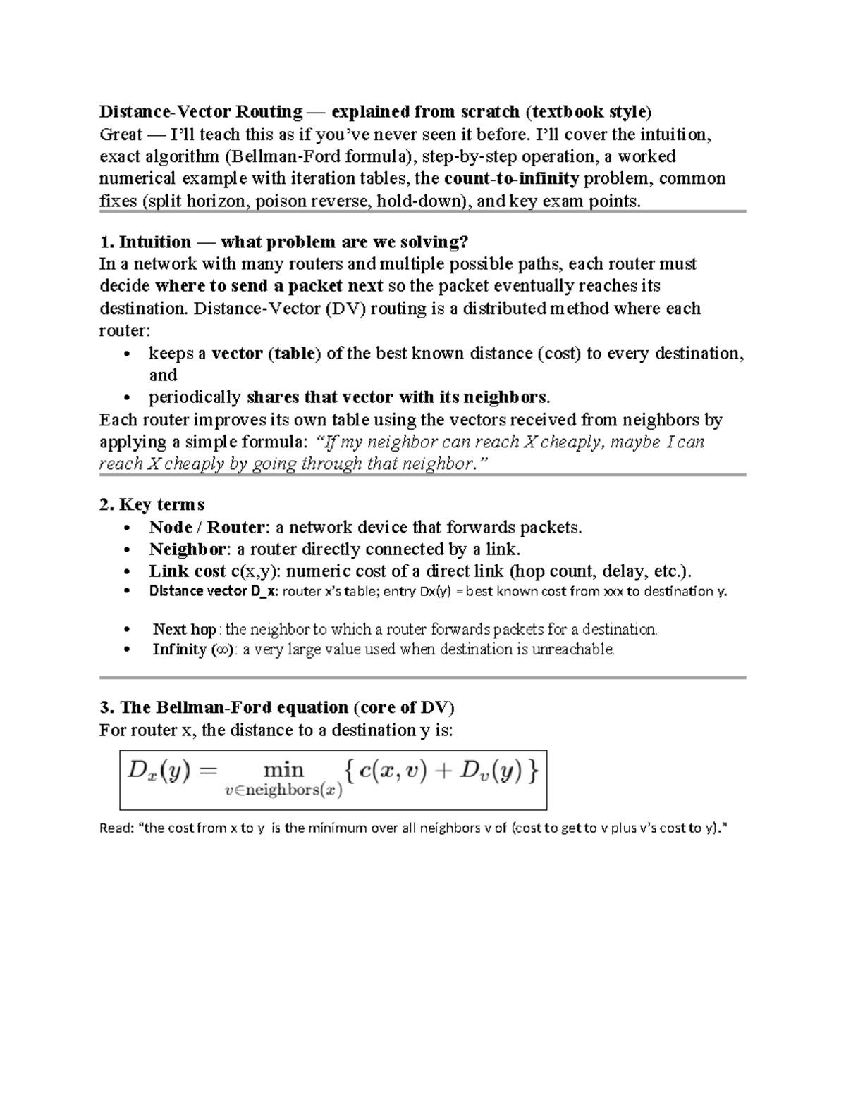 Distance Vector Routing Explained: Concepts, Algorithms, and Examples ...